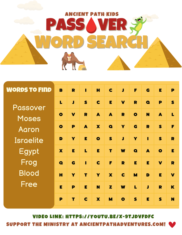 Passover Word Search 1 – Digital Download – Ancient Path Adventures