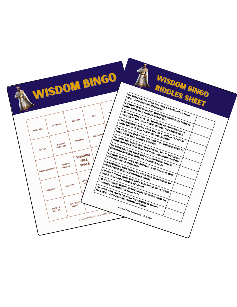 King Solomon (King Shelomoh) Bible Bingo with Riddles! – Ancient Path Adventures